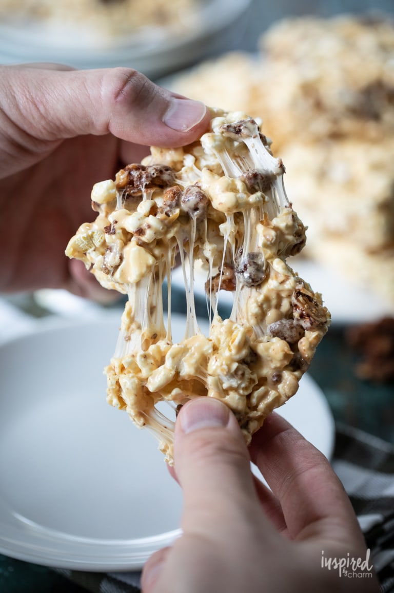 Salted Caramel Popcorn Bars
