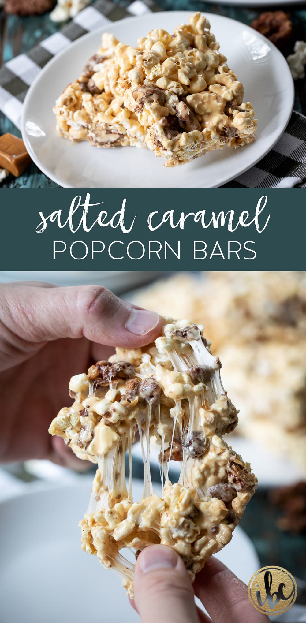 Salted Caramel Popcorn Bars