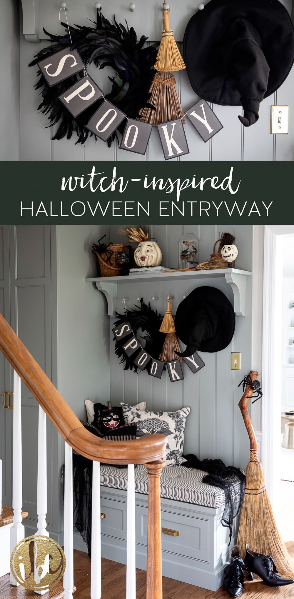 Witchy Halloween Entryway Decor