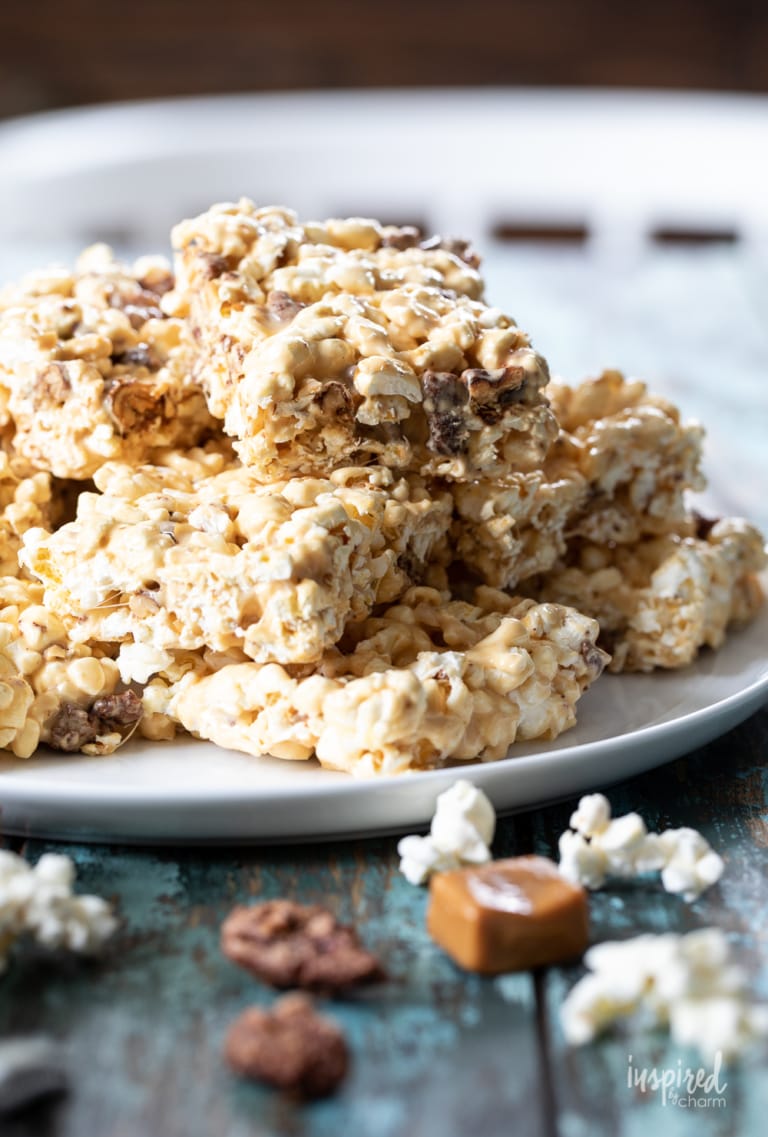 Salted Caramel Popcorn Bars