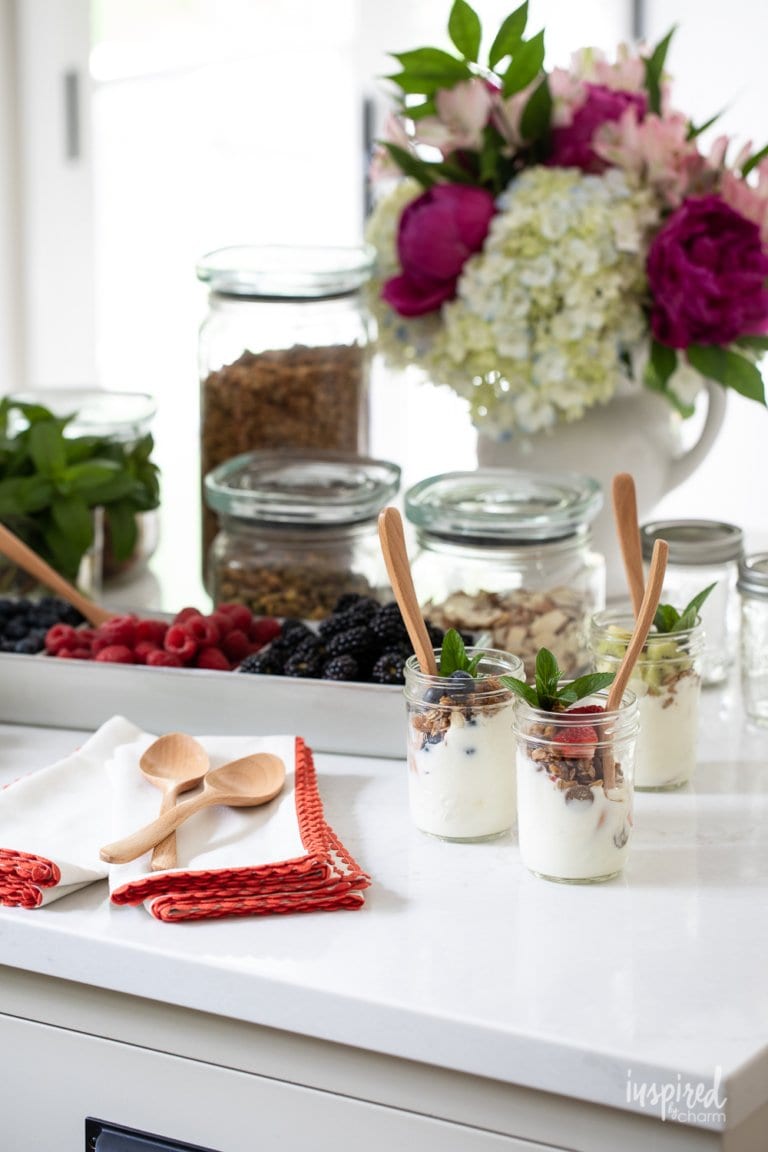 Yogurt with Granola, Berries, and Honey - easy breakfast idea!