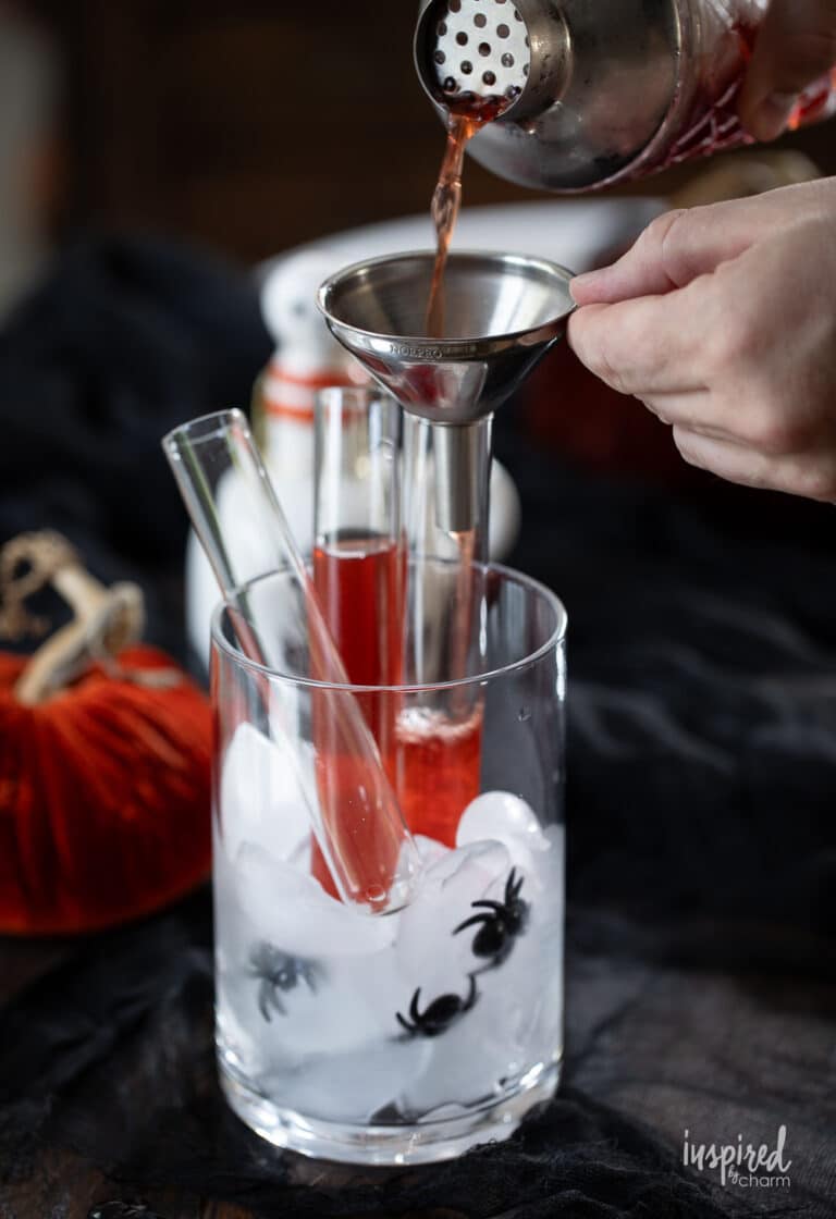 Vampire's Kiss Halloween Shot Served in Vials