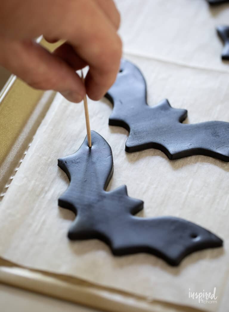 DIY Clay Bat Garland Halloween Decor