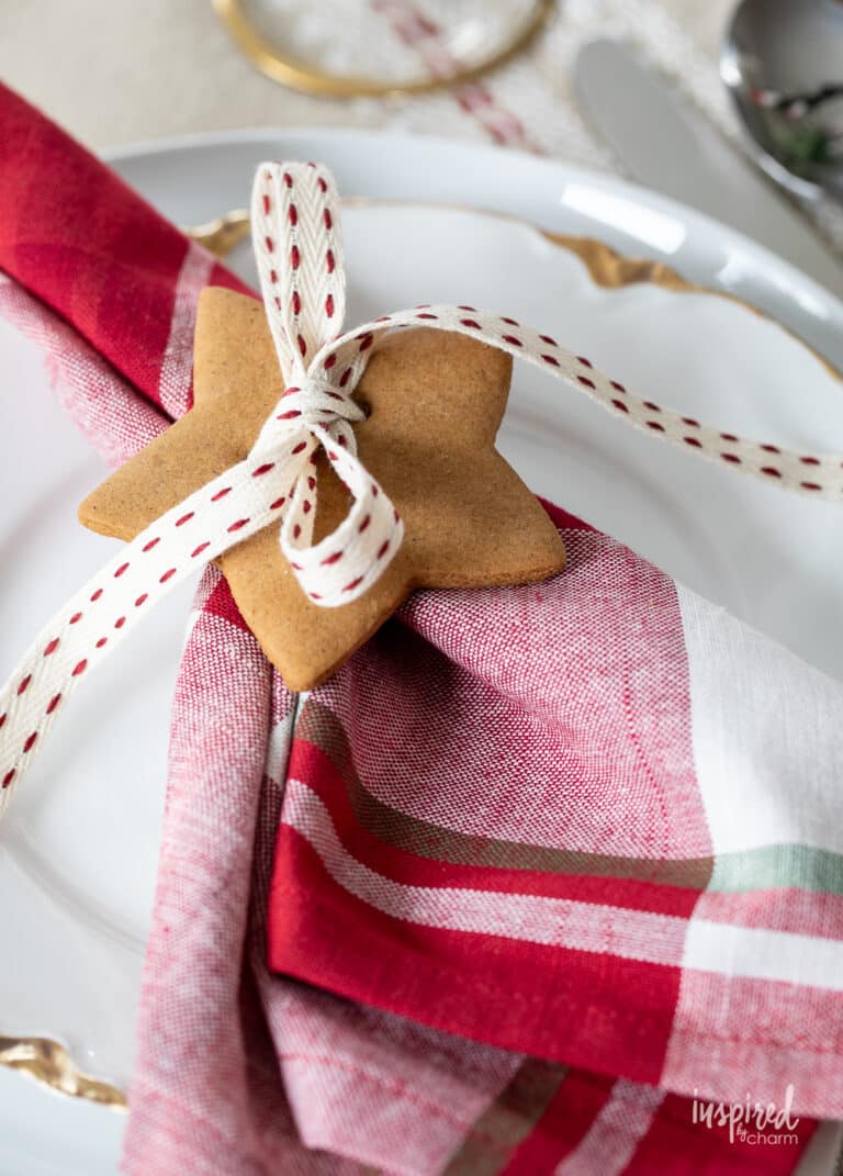 DIY Gingerbread Cookie Napkin Rings for Christmas
