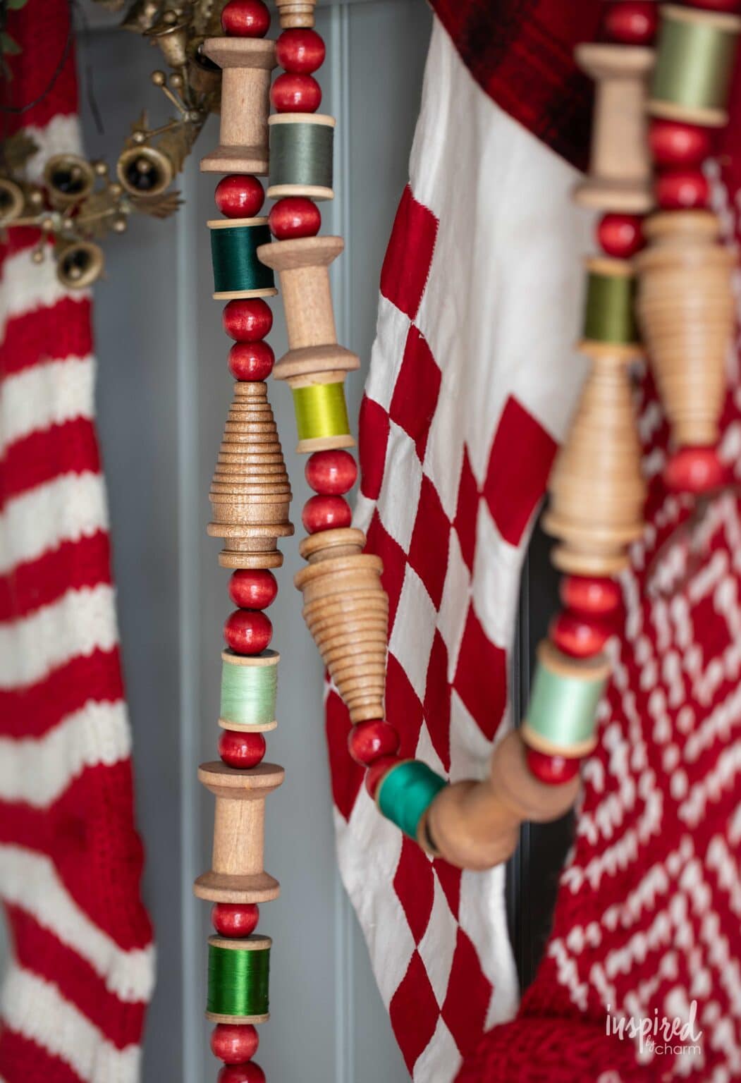 Handmade Vintage Bobbin Christmas Garland