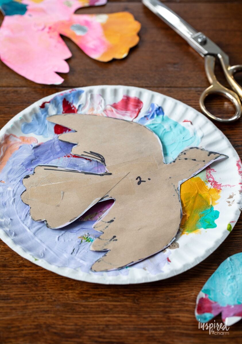 Handmade Paper Plate Doves Christmas Decor