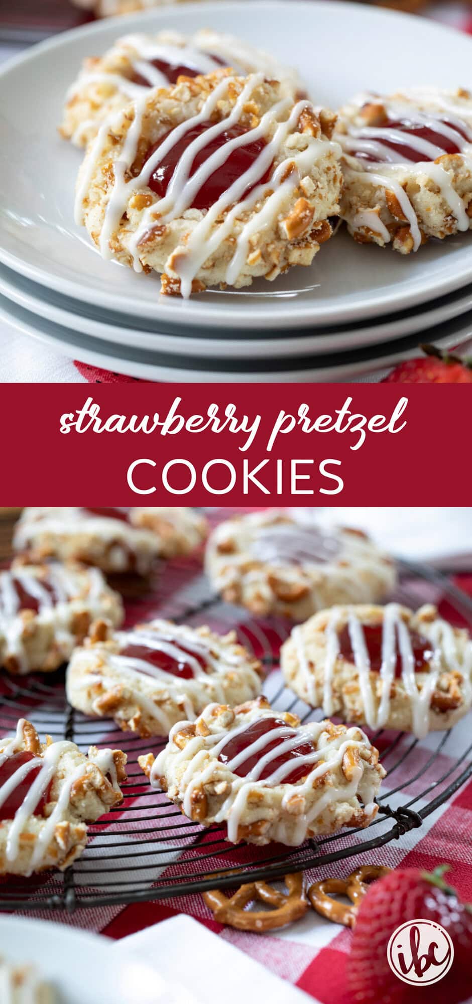 Strawberry Pretzel Cookies