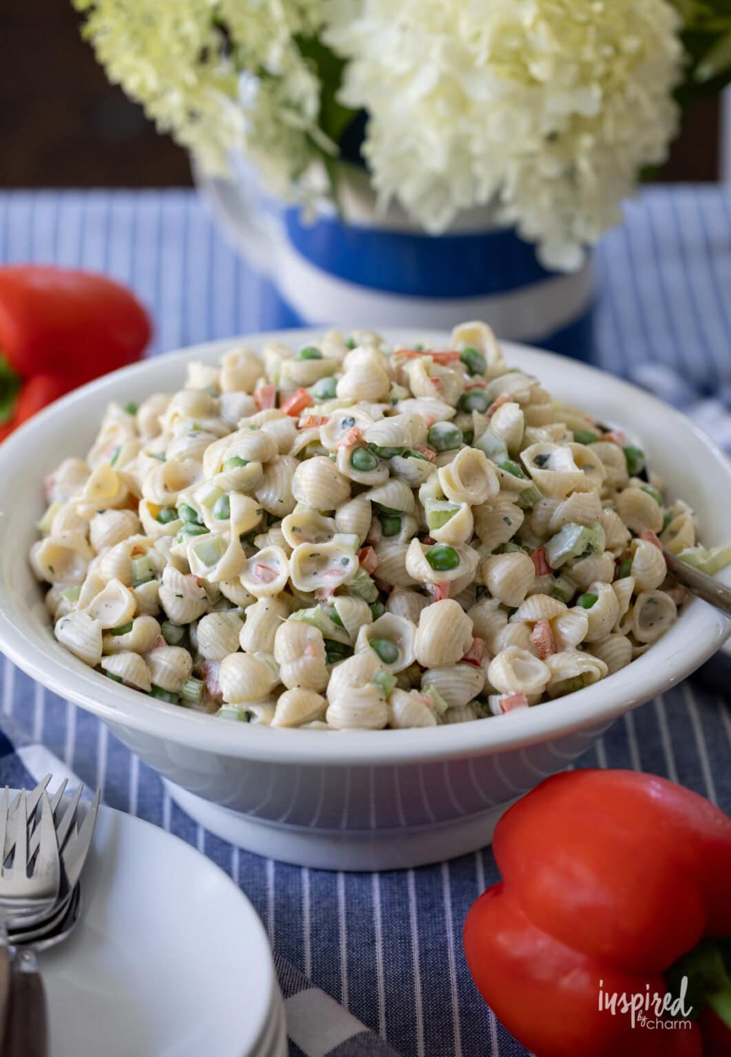 Shell Macaroni Salad with Peas