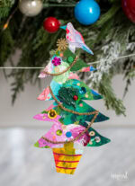 Handmade Colorful Articulated Paper Figures for Christmas