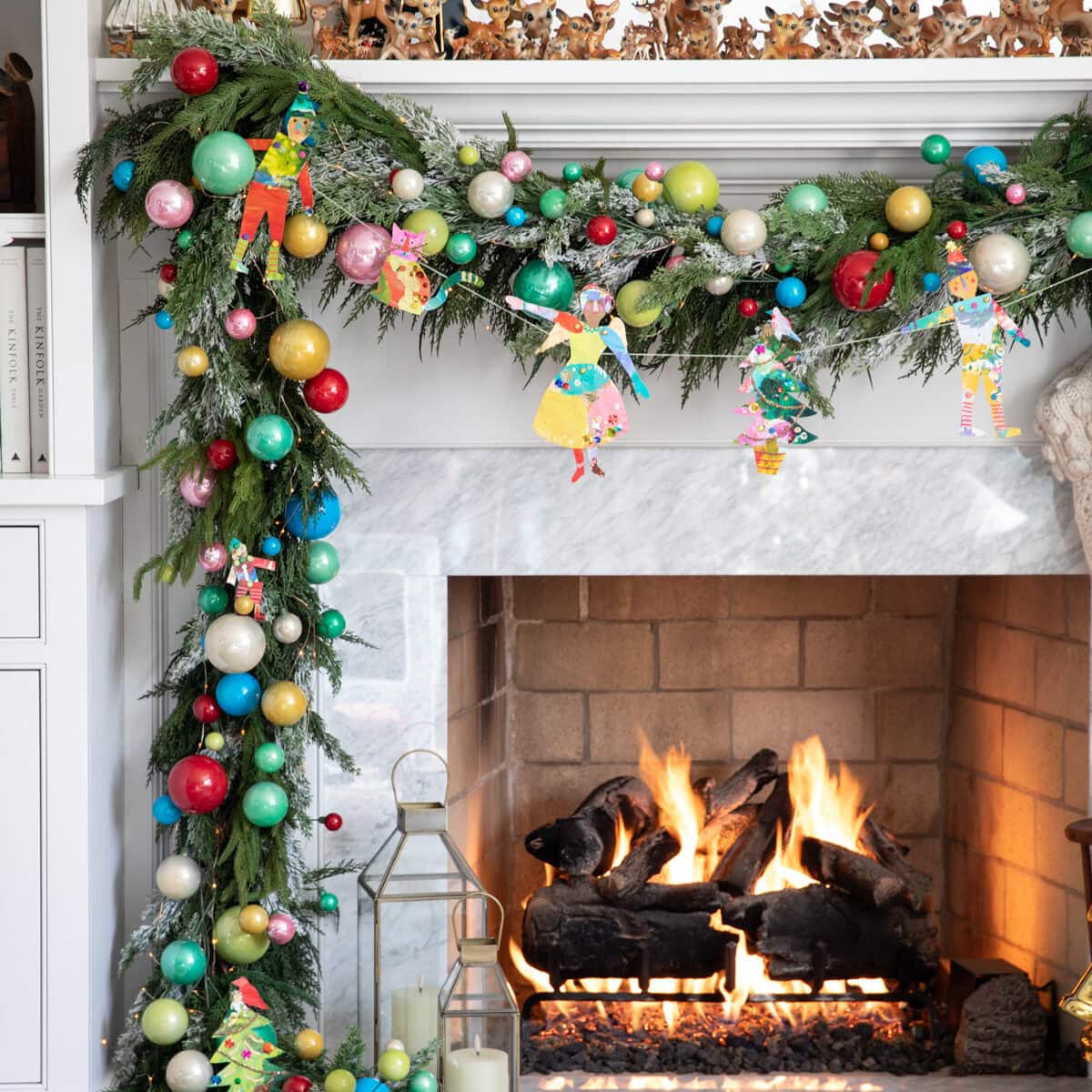 Handmade Colorful Articulated Paper Figures for Christmas