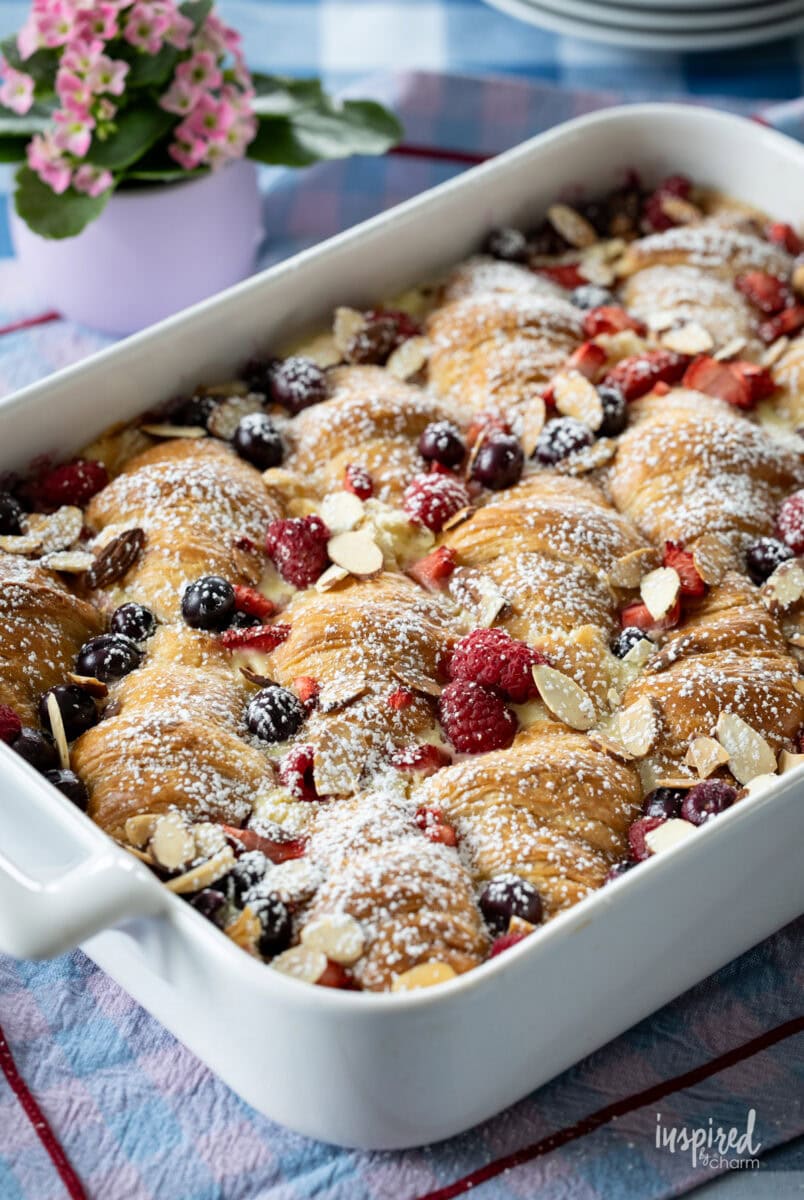 Overnight Mixed Berry Croissant Breakfast Casserole